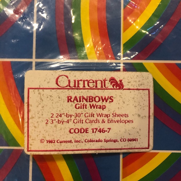 current | Party Supplies | Nip Vintage Current Gift Wrap Paper Rainbow ...